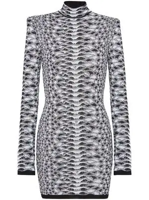 Balmain Python-jacquard Knitted Minidress