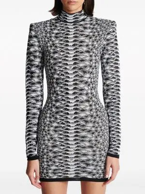 Balmain Python-jacquard Knitted Minidress