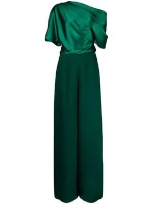 Amsale Off-shoulder Wide-leg Jumpsuit - Green