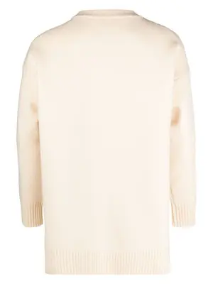 JIL SANDER Logo-print Wool Jumper - Neutrals