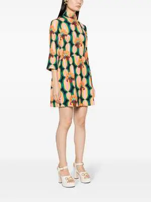 La DoubleJ Juliet Geometric-print Minidress - Blue
