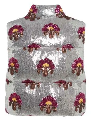 La DoubleJ Bonbon Sequin-embellished Gilet - Grey