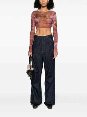 DARKPARK Daisy Contrast-stitching Wide Leg Jeans