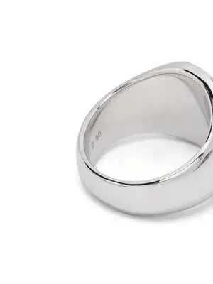 Tom Wood Oval Polished Onyx Ring - Silver