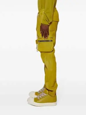 Rick Owens Elasticated Waist Tapered Leather Cargo Trousers