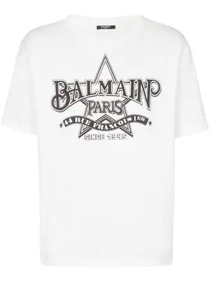 Balmain Logo-print Cotton T-shirt - White