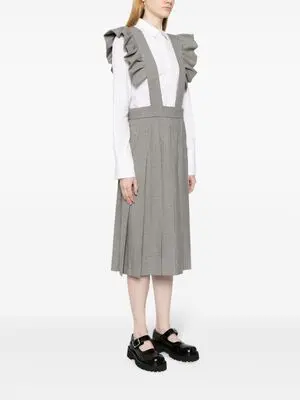 Comme Des Garçons Ruffle-detailing Check-pattern Dress