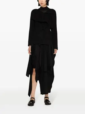 Yohji Yamamoto Ruffle-detail Asymmetric Coat