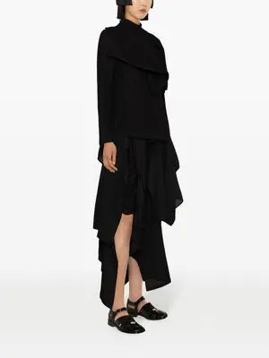 Yohji Yamamoto Ruffle-detail Asymmetric Coat