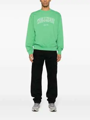 SPORTY & RICH Slogan-print Cotton Sweatshirt - Green