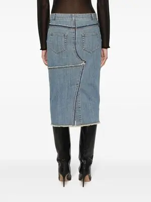 TOM FORD Frayed Pencil Midi Skirt