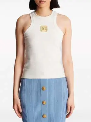 Balmain Logo-embroidered Tank Top