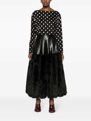 Marni Polka-dot Boat-neck Cropped Blouse - Black