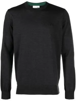 Lacoste Logo-patch Crew Neck Jumper - Grey