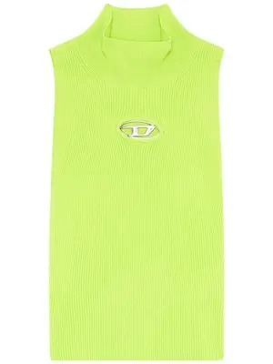 DIESEL® Ribbed Knit Mock Neck Top