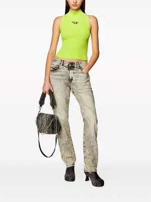 DIESEL® Ribbed Knit Mock Neck Top
