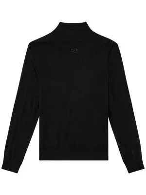 DIESEL® K-gil Logo-embroidered Wool Jumper - Black
