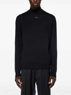 DIESEL® K-gil Logo-embroidered Wool Jumper - Black