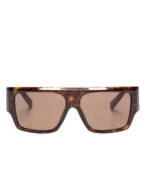 Dolce & Gabbana Tortoiseshell Rectangle-frame Sunglasses - Brown