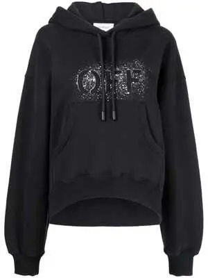 Off-white Elasticated Sweatshirts Hoodies For Women