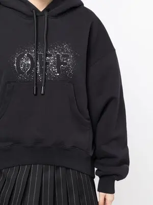 Off-White Spray-paint Logo Cotton Hoodie