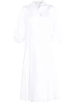 EMILIA WICKSTEAD Peak-lapels Midi Dress - White