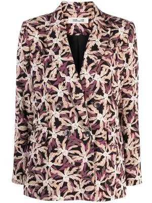 Diane Von Furstenberg Floral-pattern Double-breasted Blazer