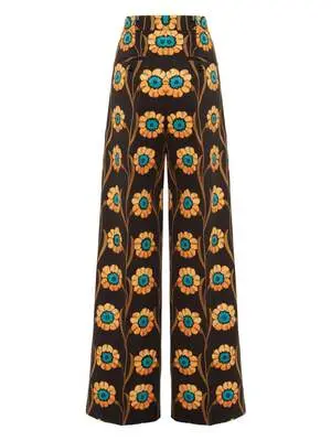 La DoubleJ La Comasca Floral-print Trousers