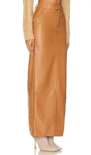 CAMILA COELHO Anabella Leather Maxi Skirt