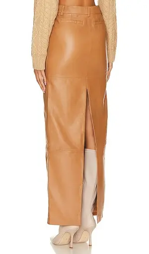CAMILA COELHO Anabella Leather Maxi Skirt