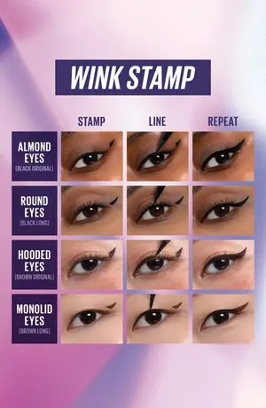 KAJA Wink Long Winged Eyeliner Stamp & Eyeliner Pen Set - Dark Brown