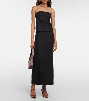 Vince Flannel Maxi Skirt - Black