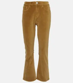 FRAME Le Crop Mini Boot Velveteen Jeans - Beige