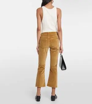 FRAME Le Crop Mini Boot Velveteen Jeans - Beige