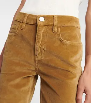 FRAME Le Crop Mini Boot Velveteen Jeans - Beige