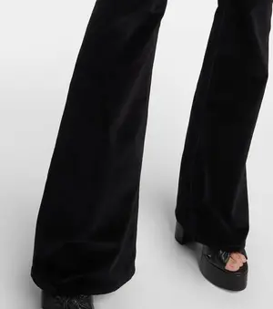 FRAME Le High Flare Velveteen Pants - Black