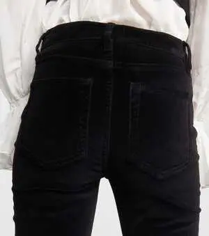 FRAME Le High Flare Velveteen Pants - Black