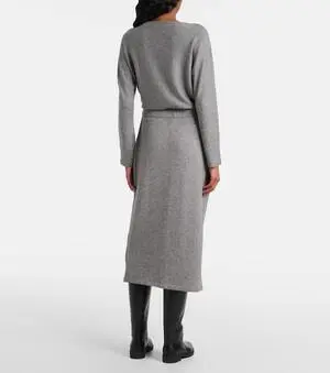 Vince Jersey Midi Skirt - Grey