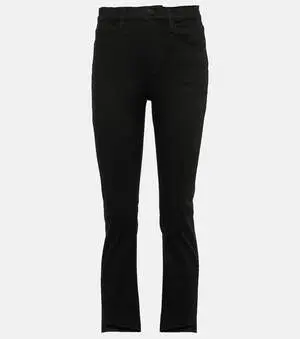 FRAME Le High Straight Cropped Jeans - Black