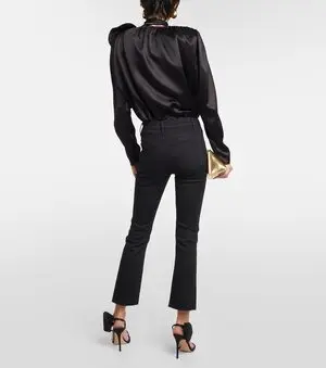 FRAME Le High Straight Cropped Jeans - Black