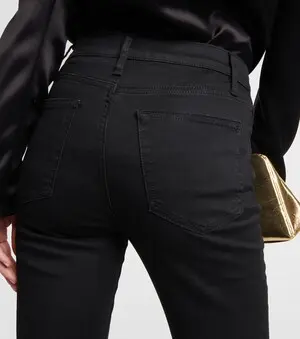 FRAME Le High Straight Cropped Jeans - Black