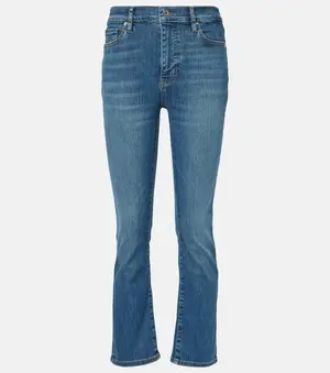 FRAME Le High Straight Cropped Jeans - Blue