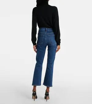 FRAME Le High Straight Cropped Jeans - Blue