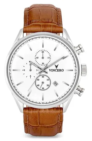 VINCERO Chrono S Chronograph Strap Watch - Silver Tan
