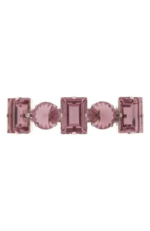 L. Erickson Sienna Swarovski Crystal Barrette - Lt Amethyst/silver