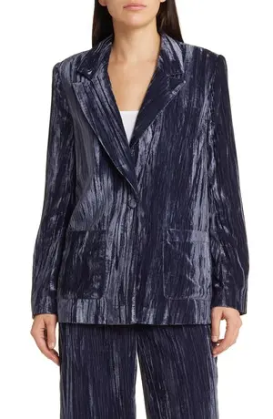 Treasure & Bond Relaxed Fit Textured Velvet Blazer