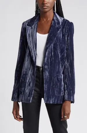 Treasure & Bond Relaxed Fit Textured Velvet Blazer