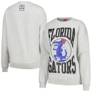 Mitchell & Ness Florida Gators Oversized Logo Lightweight Pullover Sweatshirt - Heather Gray