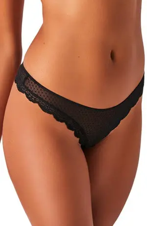 Free People Intimately Fp Mid Week Thong Black Combo
