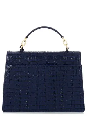 Brahmin Hallie Croc Embossed Leather Top Handle Bag